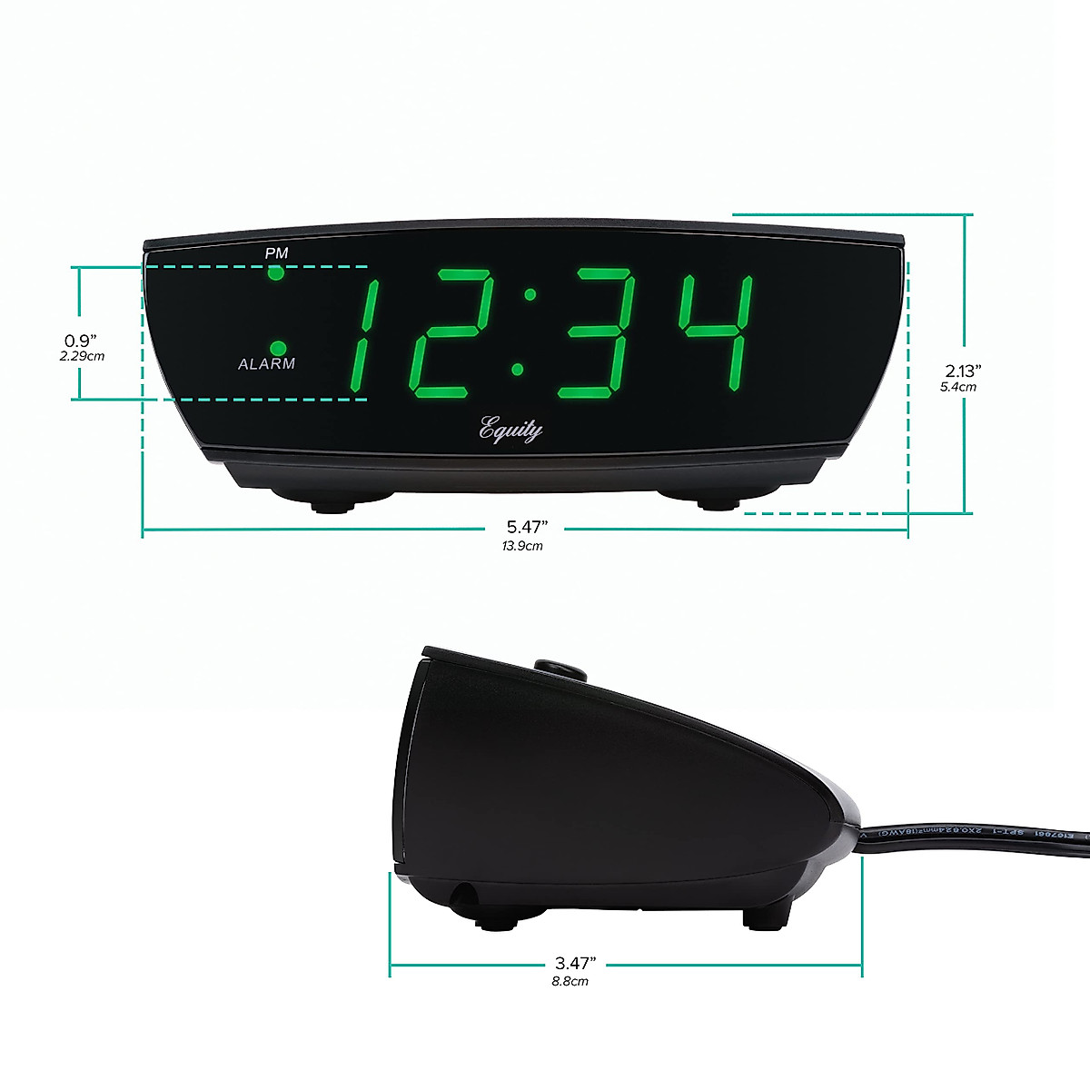 La Crosse Technology Equity 75902 Green LED 0.9 Inch Digital Alarm Clock