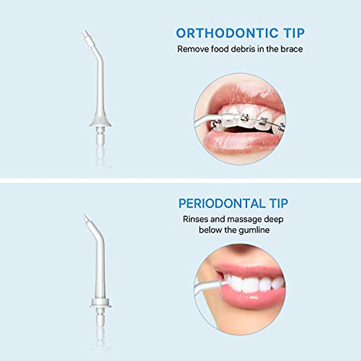 TUREWELL Water Flosser Cordless, Oral Irrigator for Teeth, Portable Waterpick with DIY Mode and 3 Replacement Jets, IPX7 Waterproof Electric Dental Flosser for Travel/Home/Braces (White)