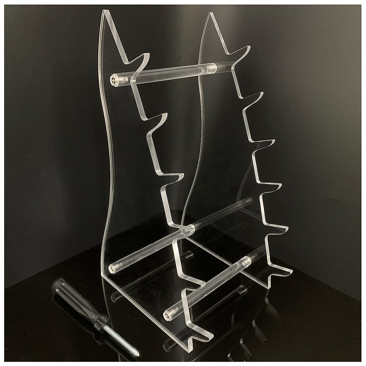 KAFENDA - Acrylic Knife Display Stand, Knife Set With Acrylic Stand, Holds 6 Knives, Pocket Knife, Folding Knife…