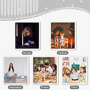 Tobeape 24 Pack 10" Tall White Taper Candles, Dripless Unscented White Candlesticks for Wedding Dinner Party Home Décor, Long Burning Spell Chime Candles for Witchcraft Rituals Prayer Meditation