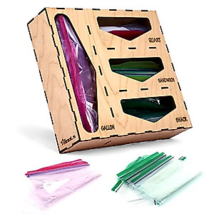 Ziplock bag storage organizer by Bools–Kitchen Drawer Organizer Compatible With Ziploc, Solimo, Glad, Hefty For Gallon, Quart, Sandwich & Snack Variety Size Bags