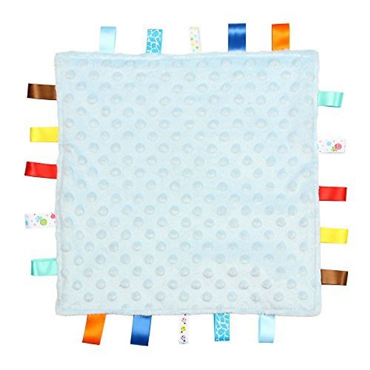 Blue Baby Comforter Blanket - Multi Coloured Airplane Security Blanket with Plain Blue Textured Underside