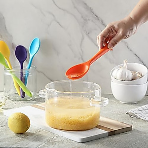 5PCS Silicone Serving Spoons Set, Vituer Heat Resistant Kitchen Spoons for Cooking, Mixing, Stirring and Serving, Dishwasher Safe (5 Pack, Multicolor)