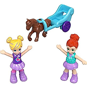 Polly Pocket Playset with 2 Micro Dolls & Surprise Accessories, Music Toy with Ballet Theme, Pocket World Tiny Twirlin' Music Box
