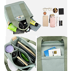 Small Tote Bag with Zipper Tote Bag for Women Canvas Crossbody Bag Shoulder Bag Satchel Hobo Bag Gifts for Women