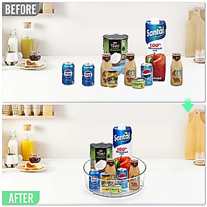 2PACK - 9.6" Clear Lazy Susan Organizer for Cabinet – Quality-Crafted, Durable Turntable Organizer, Bathroom & Cabinet Organizer for Pantry Organization and Storage – Kitchen Organization by TLC Depot