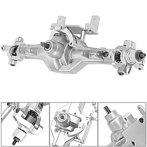 Dilwe RC Car Metal Front Axle Upgrade Part for HSP 94180/RGT 18000 1/10 Crawler-Type Truck Toy Cars, RC Axles CNC Metal RC Axles RC Accessories(Silver)