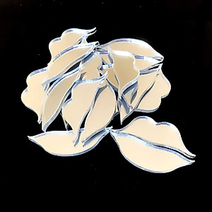 Super Cool Creations Lips Shaped Crafting Mirrors, Set of 10, Many Colours, Shatterproof Acrylic, Pink, Pack of 10 x 4cm