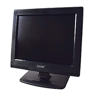 CCTV Monitor, 12 inch LCD Security Monitor HDMI VGA AV & BNC 4:3 HD Computer Monitor Display LCD Screen with 2 Built-in Speakers USB Drive Player for Home/Store Surveillance Camera STB PC