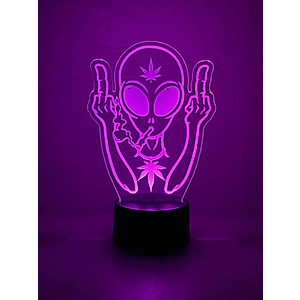 Yooce 420 Leaf 3D LED Table Lamp Night Light Optical Visual Illusion Home Decor Lighting