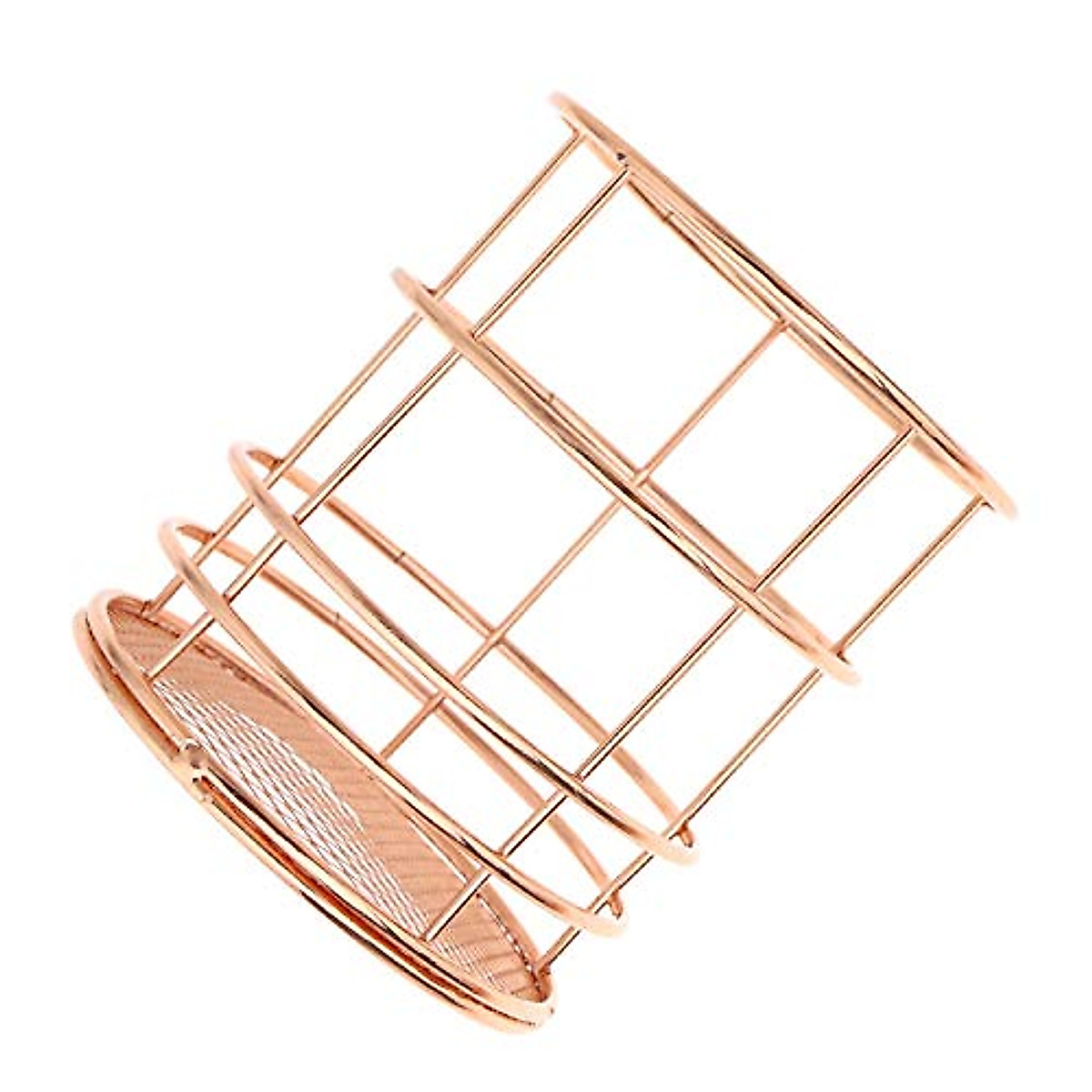 SING F LTD 4X Rose Gold Wire Mesh Basket Box Storage Container Metal Storage Baskets Set Iron Hollow Makeup Brush HolderBathroom Bedroom Decor