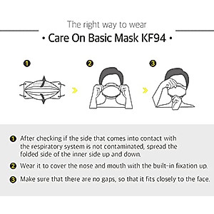 CARE ON [20 Pack] [White] KF94 Certified | 4-Layers Face Safety Mask for Adult