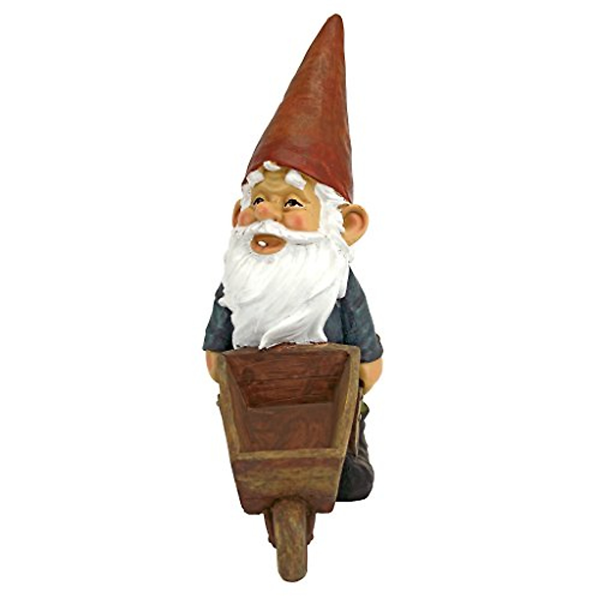 Design Toscano QM2433000 Wheelbarrow Willie Garden Gnome Statue Bird Feeder, 12 inch, Multicolored