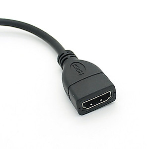 Tivid 15CM Mini hdmi 90 Degree Adapter Mini hdmi Right Angle Male to HDMI Female Cable Adapter Connector Support 1080P Full HD, 3D (0.15m, Downward Angle).