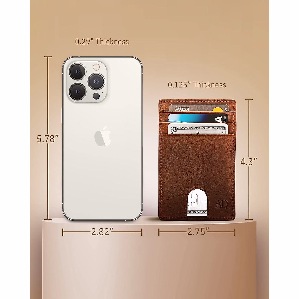 Access Denied REAL LEATHER Slim Minimalist Mens Wallet - Thin Front Pocket RFID Credit Card Holder Wallets For Men Holiday Gifts For Him