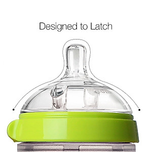 Comotomo Baby Bottle, Green, 8 Ounce, 4 Count (2 Pack)