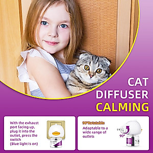 G · PEH Cat Pheromones Calming Diffuser, 2 Pack Premium Pheromone Diffuser for Cats, Cat Calming Diffuser with 2 Diffuser + 2 Refill 48ml Vial Relieve Anxiety Stress for Cats Calm for 60 Days