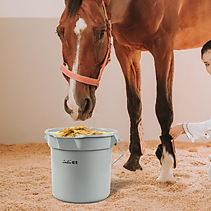 Morcte 3.5 Gallon Heavy Duty Plastic Cleaning Bucket Pail with Portable Handle, 4 Pack Commercial Round Utility Cleaning Pail, Gray