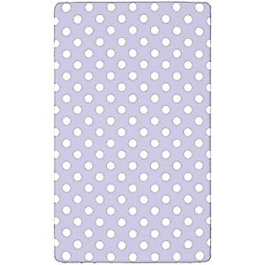 Polka Dots Themed Fitted Crib Sheet,Standard Crib Mattress Fitted Sheet Toddler Bed Mattress Sheets-Crib Mattress Sheet or Toddler Bed Sheet,28“ x52“,Lilac White
