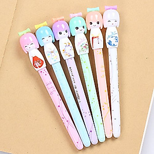 Vanvene 12pcs/lot Small Fresh Japanese Doll colored gel pens for writing cartoon 0.38mm black ink roll pen office school supplies