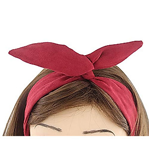Yeshan Solid Color Wire headbands for Women with Rabbit ears Bow Headband, Twist Wired Headbands,Yoga Sports Head Wraps Hair Accessory,Pack of 9