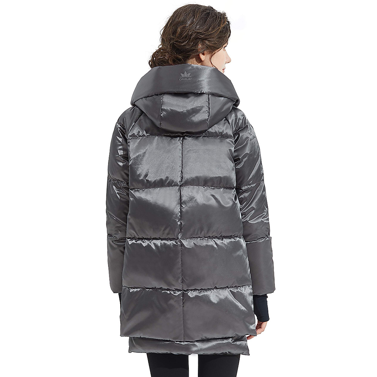 Orolay Women's Thickened Down Jacket Hooded Darkgray M