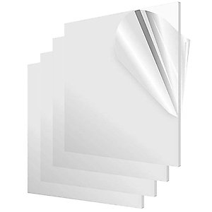 Acrylic Sheet Clear Cast Plexiglass 8 x 8 inches Square Panel (2mm) Thick Clear Plastic Plexi Perspex Plate Panel with Protective Film for Signs, DIY Display Projects, Craft
