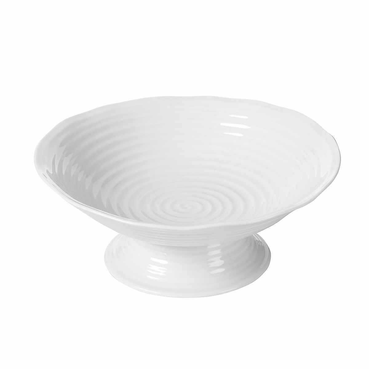 Portmeirion Sophie Conran White Footed Comport | 9 Inch Fruit Bowl for Serving Berries, Dessert, or Candy | Centerpiece Bowl for Kitchen Counter | Made from Fine Porcelain