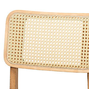 Baxton Studio Dannon Dining Chairs, Set of 2, Grey/Natural Oak/Light Brown