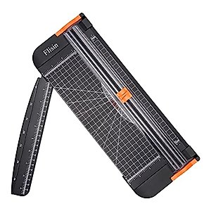 Flisin Paper Cutter,Portable Paper Slicer,12 Inch Paper Trimmer Scrapbooking Tool with Automatic Security Safeguard and Side Ruler for Craft Paper,A4 Paper,Coupon, Label and Cardstock (Black)