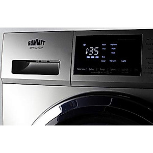 Summit Appliance SPWD2203P 24" Wide 115V Washer/Dryer Combo in Platinum for Non-Vented Use, 2.7 Cu.Ft. Capacity, LCD Display, 16 Wash Cycles, 1300 RPM, Stainless Steel Drum, Child Lock