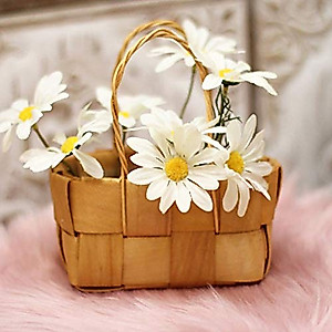 UXZDX Hand-Woven Wood Chip Small Basket Flower Basket Simulation Flower Basket Shopping Basket Mini Basket
