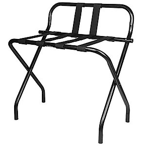 Metal Table & Seating Folding Luggage Rack (Black with guard) Luggage Rack For Guest Room Suitcase Stand Luggage Holders For Guest Room Suitcase Holder Luggage Rack Hotel Luggage Rack Metal Suitcase Holder Folding For Guests Hotel Luggage Stand