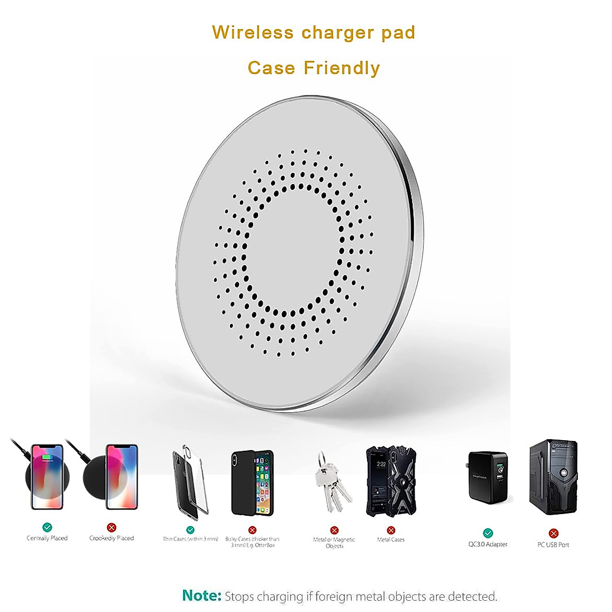 Wireless Charging Pad 30W, Fast Wireless Charger Compatible with Samsung Galaxy S23 S22 S21 S20 FE S10, Wireless Charger Pad Compatible for iPhone 14 13 12 11, Google Pixel 7 Pro 7a 6 Pro 5 4XL