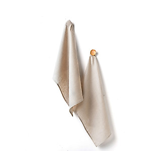 Solino Home Linen Kitchen Towels 17 x 26 Inch – Natural, 100% Pure Linen Tea Towels Set of 2 – Handcrafted from European Flax and Machine Washable