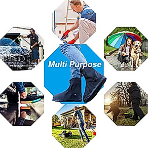 VBoo Shoe Covers with Zipper Hard Sole Version Waterproof Shoe Covers Reusable Galoshes for Rainy and Snowy Outdoors Garden etc, Rain Boots for Men Women Kid (XXX-Large, Black)