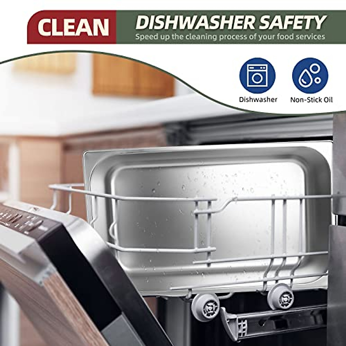 IMMERROT 6 Inch Deep Full Size Hotel Pans 21 Gauge Steam Table Pans Anti-Jamming Commercial 18/8 Stainless Steam Steamer Evaporator Pan for Catering Restaurant Food Storage 6 Pack