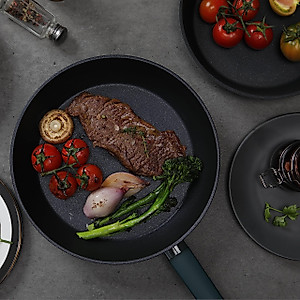 Dr.HOWS URBAN Deep Green 9" Premium ILAG Professional S Coating Non Stick Wok - Aluminium Wok Nonstick - Deep Frying Stir Fry Wok Pan For Induction, Halogen, and Gas Cooktops (Urban Wok 24cm)