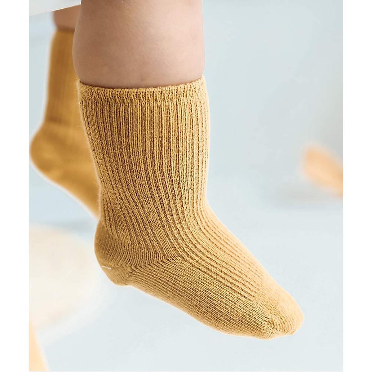 QandSweat Unisex Baby Ankle Socks Toddler Boys' Seamless Cotton Crew Socks (9 Pairs, 0-6M)