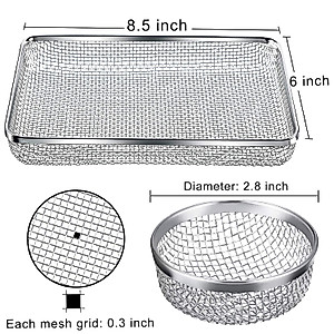 TOODOO 3 Pack Flying Insect Screen RV Furnace Vent Cover (2.8 Inch)(8.5 x 6 Inch) Stainless Steel Mesh with Installation Tool