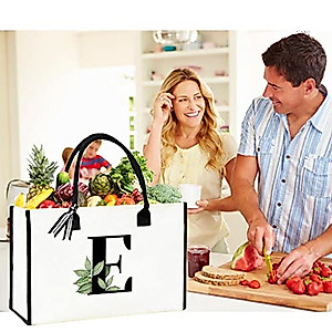 SANCABA 20th 30th 40th 50th Gfits Tote Bag Initial Monogrammed Bag,Personalized Beach Bag Reusable Bags,Wedding Bride Bridemaids