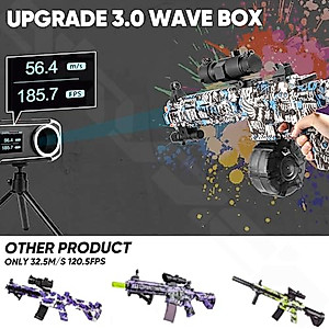 Large Gel Ball Blaster with Drum, M416 Manual & Automatic Dual Mode 40000 Water Beads, for Outdoor Activities - Shooting Team Game, Ages 12+, Blue Devil