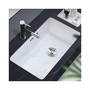 White Utility Sink Laundry Tub Bathroom Sink, High Back Wall Mounted Washing Hand Basin 26.7-inch Farm Style for Washing Room Garage and Basemen (Color : White-B, Size : 68x40x21cm)