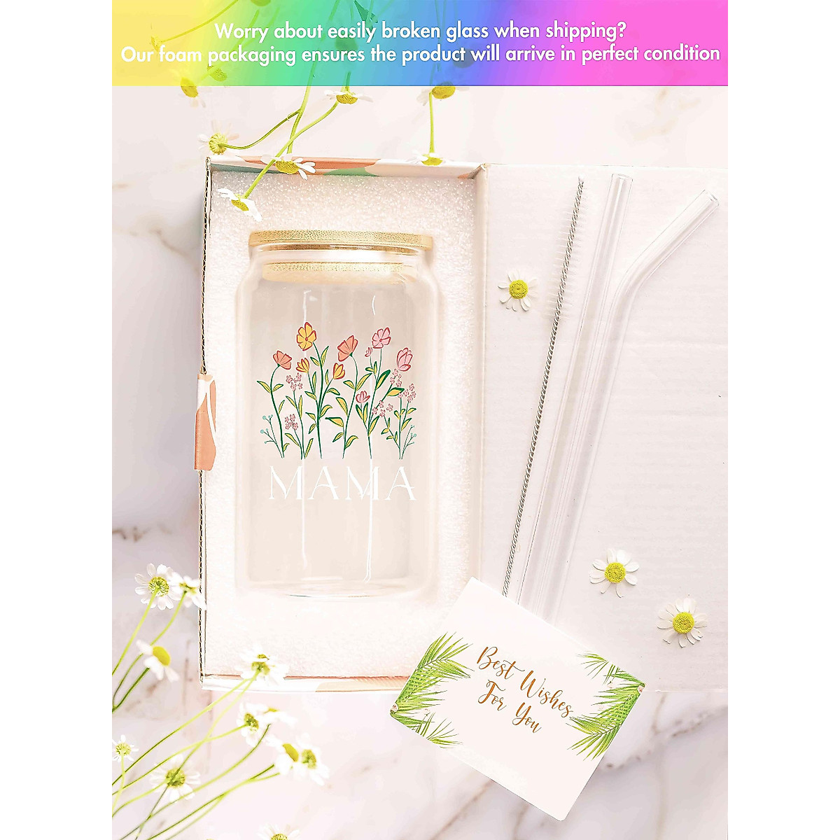 NewEleven Mothers Day Gifts For Mom - Unique Birthday Gifts For Mom, Mother, Wife, New Mom, Bonus Mom, Pregnant Mom - 16 Oz Coffee Glass