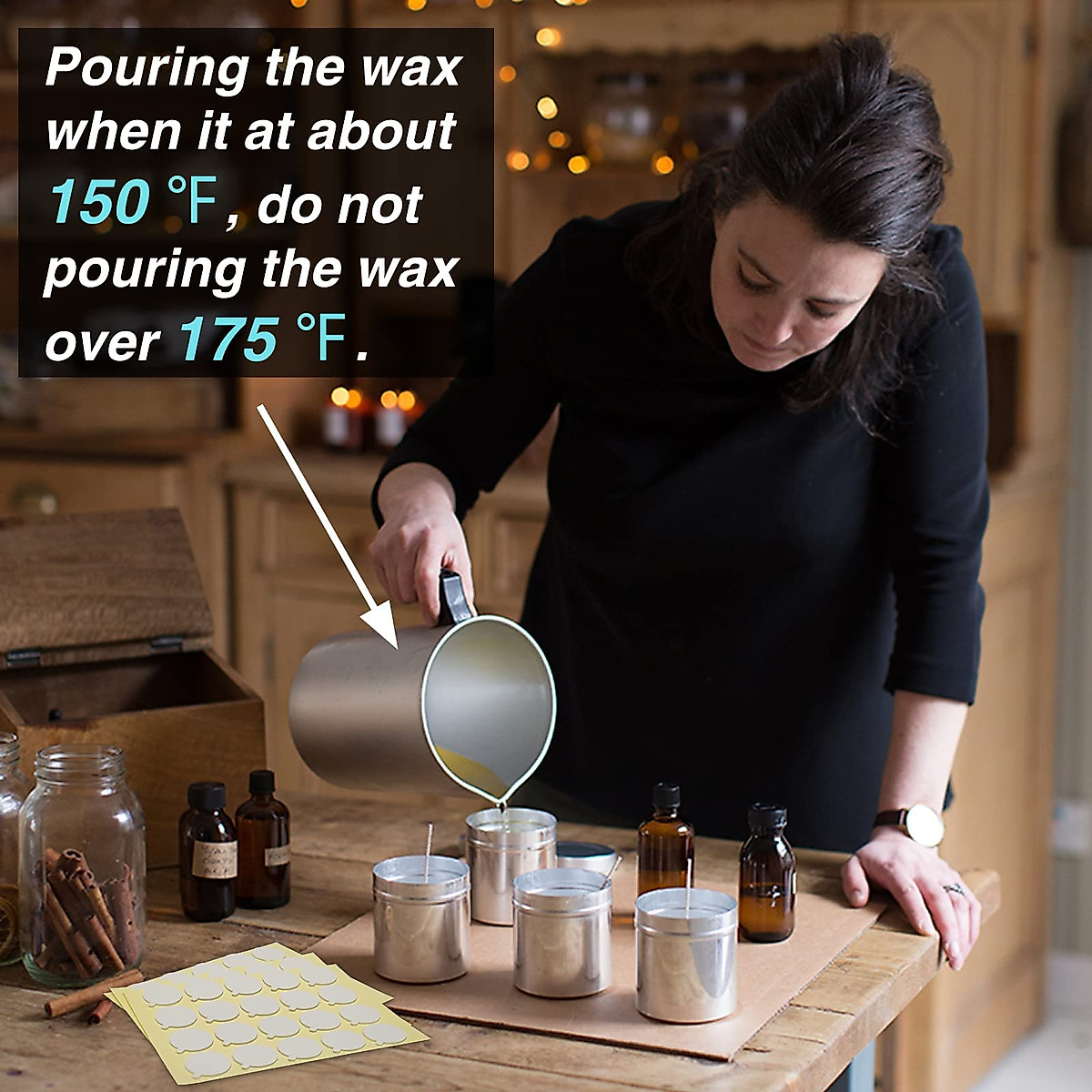 480PCS Candle Wick Stickers, Heat Resistance Double-Sided Stickers with The Little ‘‘Tail’’, Adhere Steady in Hot Wax,Wick Stickers for Candle Making