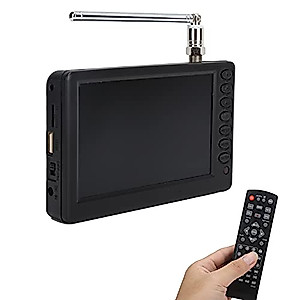 Zunate 5inch Portable Digital TV, 1080p Portable TV for ATSC Digital TV, Car Digital TV Support USB/Memory Card with 1500mAh Rechargeable Battery for Kitchen,Car Travel, Camping