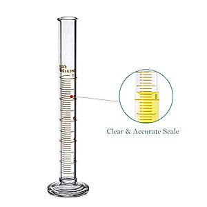 Glass Graduated Cylinder Set Thick Measuring Cylinders 10 ml with Brush (2Pcs)
