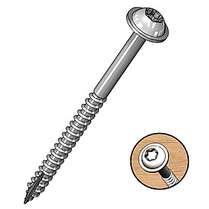 Milescraft 5205 Wood Pocket Hole Screws - #7 x 2" Washer Head with Coarse Thread (50pc.), Torx Drive Self-Tapping, For Indoor Use