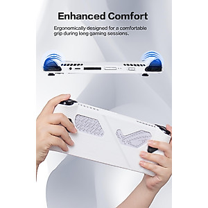 Silicone Case for ROG Ally, Protective Case for ROG Ally with Tempered Glass Screen Protectors, Dust-Proof Net, Joystick Protectors and 3.1 Adapter - White