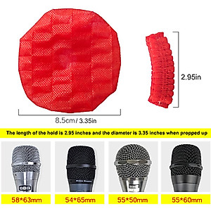 Disposable Microphone Cover, Non-woven Handheld Microphone Windscreen with Elastic Band, Clean and No-odor Mic Covers for KTV, Interview, Recording Studio, Performance, Speech (set-1)